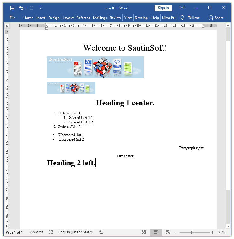 Use DocumentBuilder to inserting an HTML